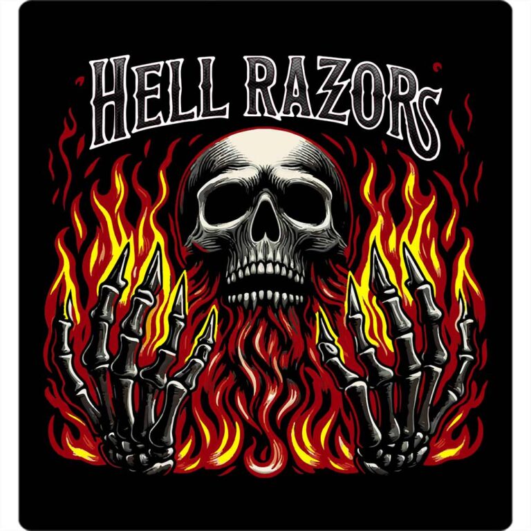 HELLRAZORS SKULL FIRE | Tattoo Wear Company